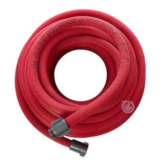 Red 1" x 100' Non-Collapsible Lightweight Hose (Alum 1" NPSH Couplings ...