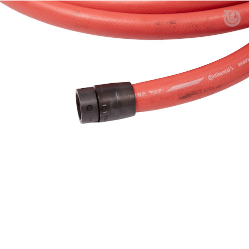 Red 1" x 50' Non-Collapsible Rubber Hose (Alum 1" NPSH Couplings ...