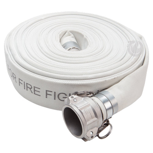 White 1 1/2" x 100' Camlock Single Jacket Mill Hose – FireHoseDirect