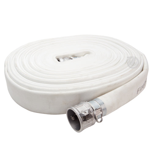 White 2" x 100' Camlock Double Jacket Mill Hose – FireHoseDirect