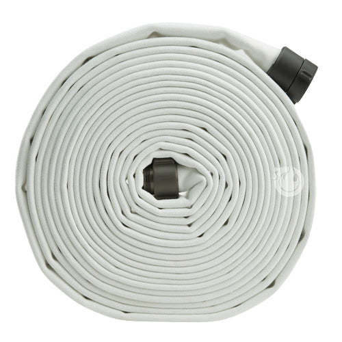 White 1 1/2" x 50' Double Jacket Mill Hose (15D350) – FireHoseDirect
