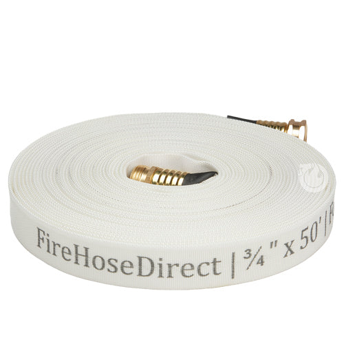 White 3/4" x 50' Forestry Hose – FireHoseDirect