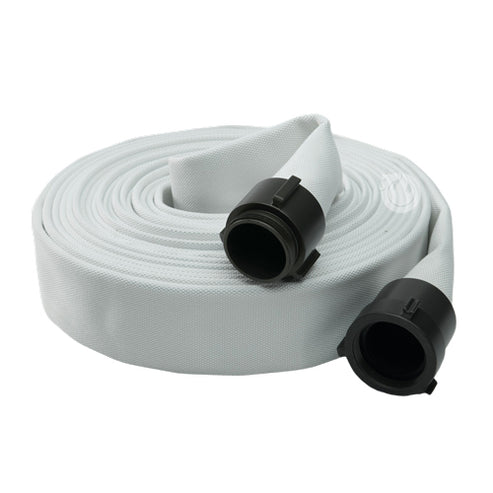 White 2" x 50' Single Jacket Mill Hose (20S2550P) – FireHoseDirect