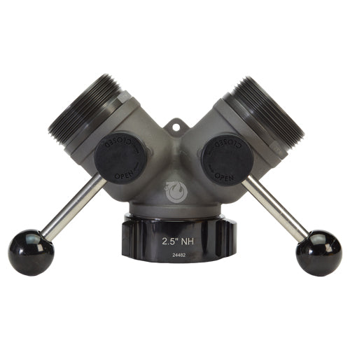 Aluminum 2 1/2" NH Inlet x (2) 2 1/2" NH Outlet – FireHoseDirect