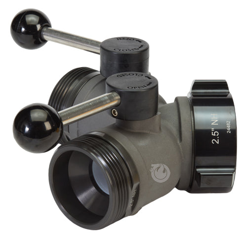 Aluminum 2 1/2" NH Inlet x (2) 2 1/2" NH Outlet – FireHoseDirect