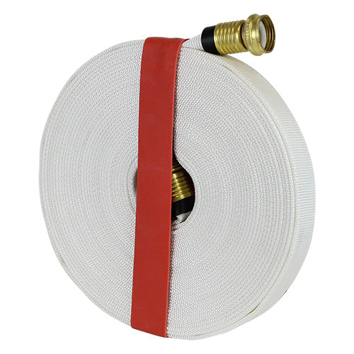 White 3/4" x 50' Forestry Hose / Rubber Band – FireHoseDirect