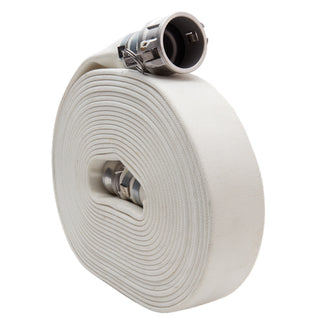 White 4" x 50' Camlock Double Jacket Mill Hose – FireHoseDirect