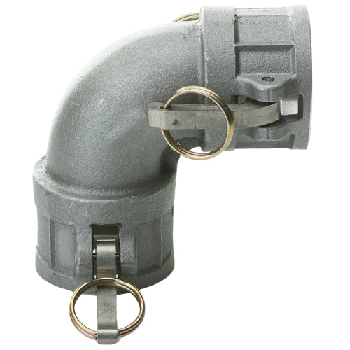 90 Degree Elbow Aluminum 4 Female Camlock Fitting X 4 Female Camlock