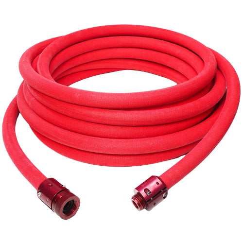 Red 1" x 100' Non-Collapsible Lightweight Hose (Alum 1" NPSH Couplings ...